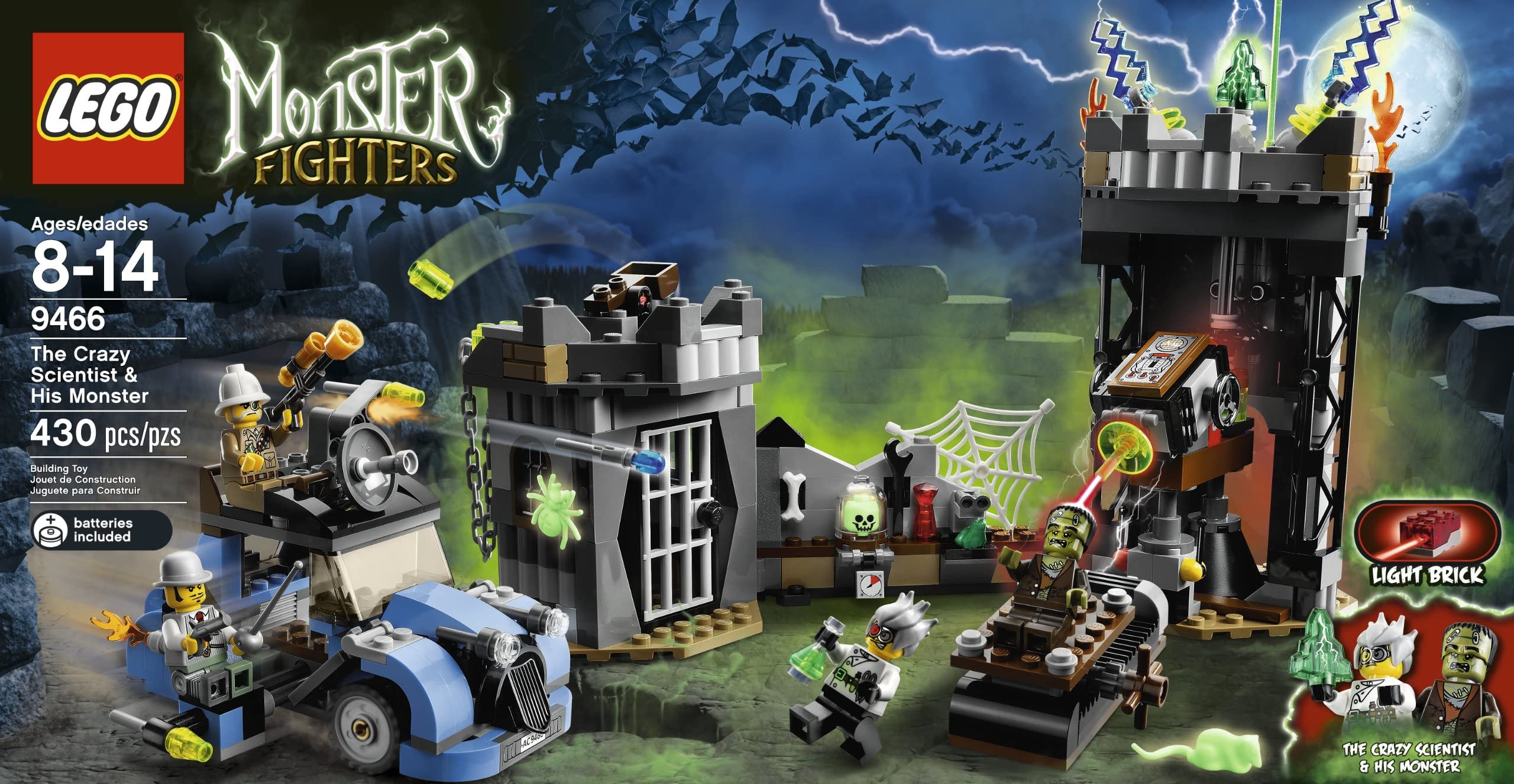 Lego Monster Fighters 9466 Сумасшедший ученый и его монстр Сборка и обзор