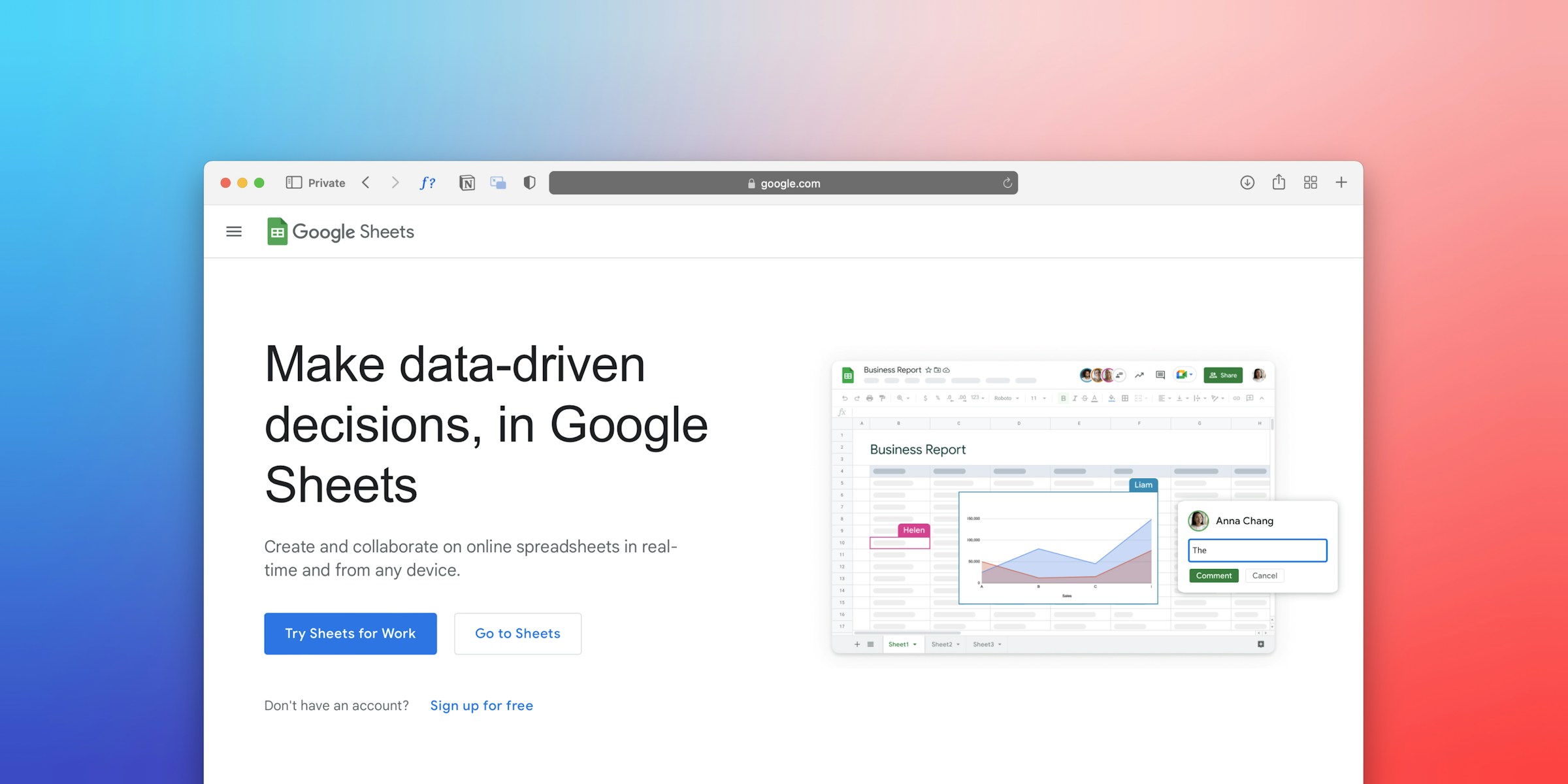 Создание таблиц в Google и SQL