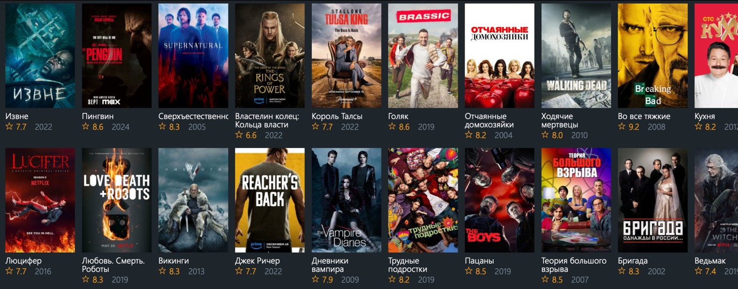 Сериалы с высоким рейтингом 🔥