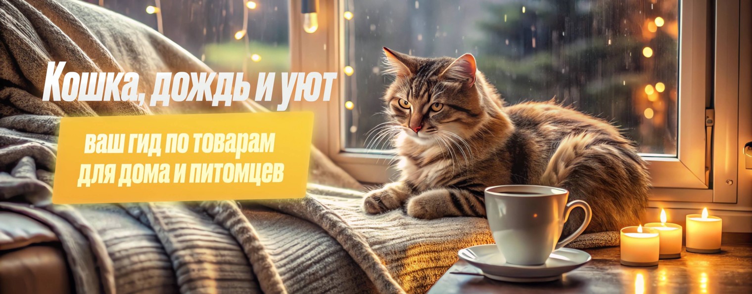 Кошка, дождь и уют