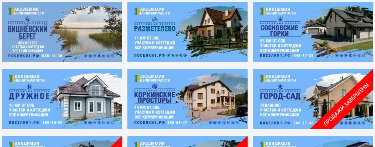 Коттеджные поселки в Ленобласти