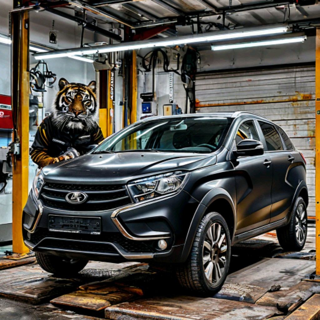 Lada x-ray🚘 чёрный тигр 🐯