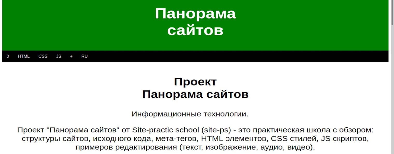 Панорама сайтов