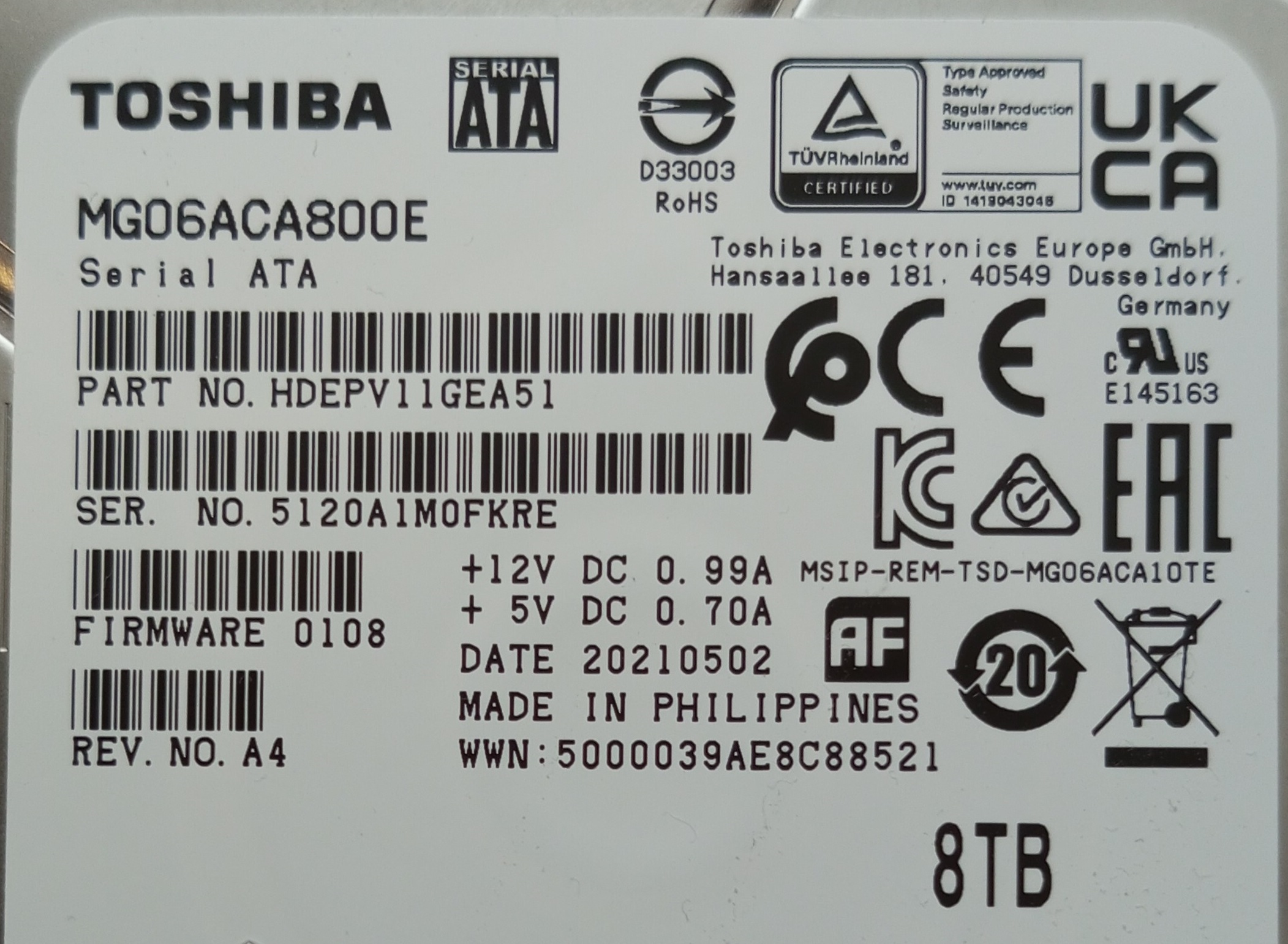 Test Toshiba Enterprise 8Tb MG06ACA800E perfomrance benchmark