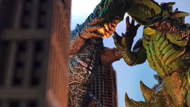 Croczilla vs legendary Godzilla an epic battle stop motion - смотреть ...