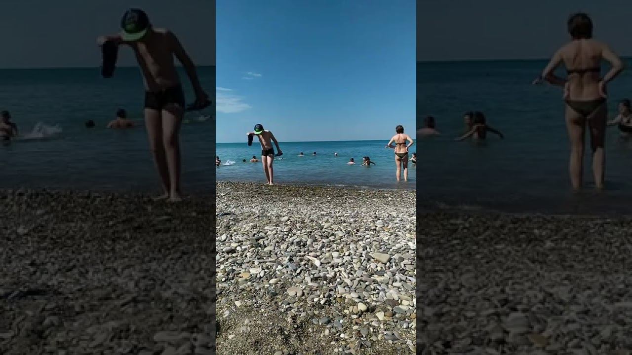 Новомихайловский сегодня 19 июля 2022. Море, пляж, погода.