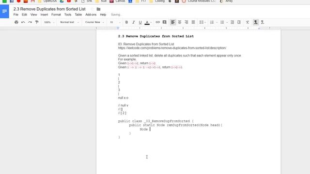 Remove Duplicates from Sorted List | Linked List | Interview Practice ...