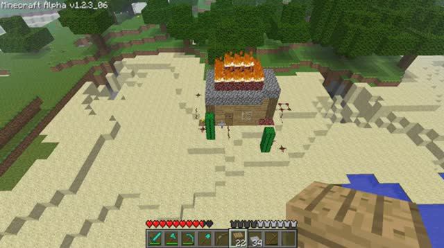 Не запланированная серия мистика в потерянной версии Minectraft Alpha 1.2.3_06