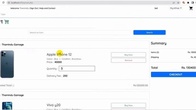 eShop Project | View Product Description in Cart (JAVA INSTITUTE FOR ...