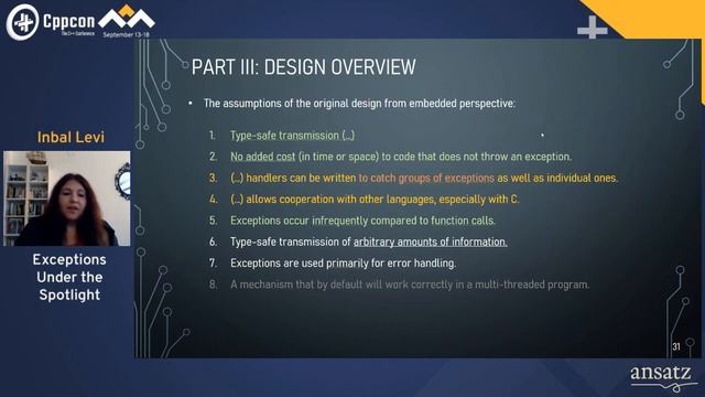 Exceptions Under the Spotlight - Inbal Levi - CppCon 2020