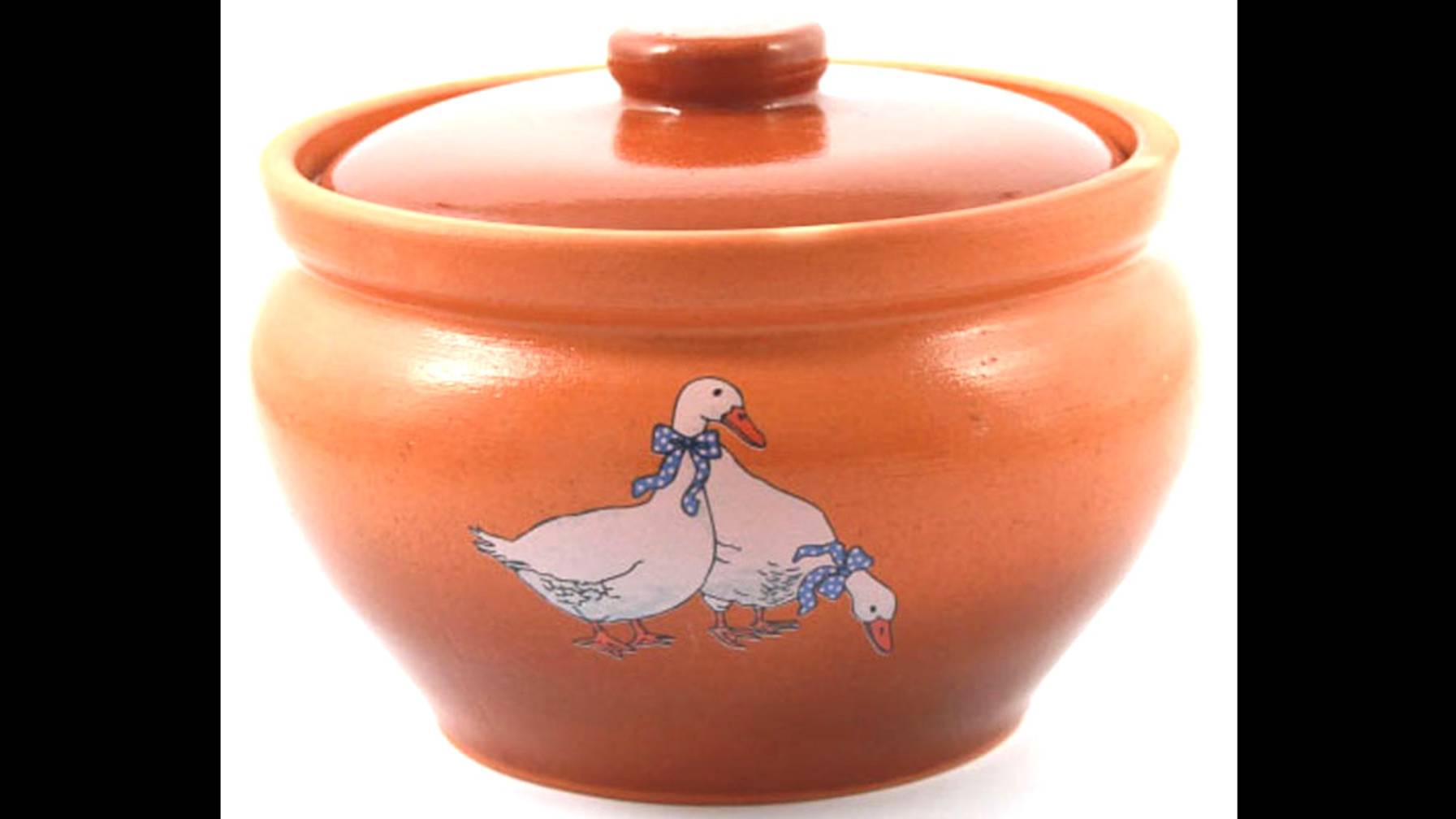 Гусь в горшке с грибами и без