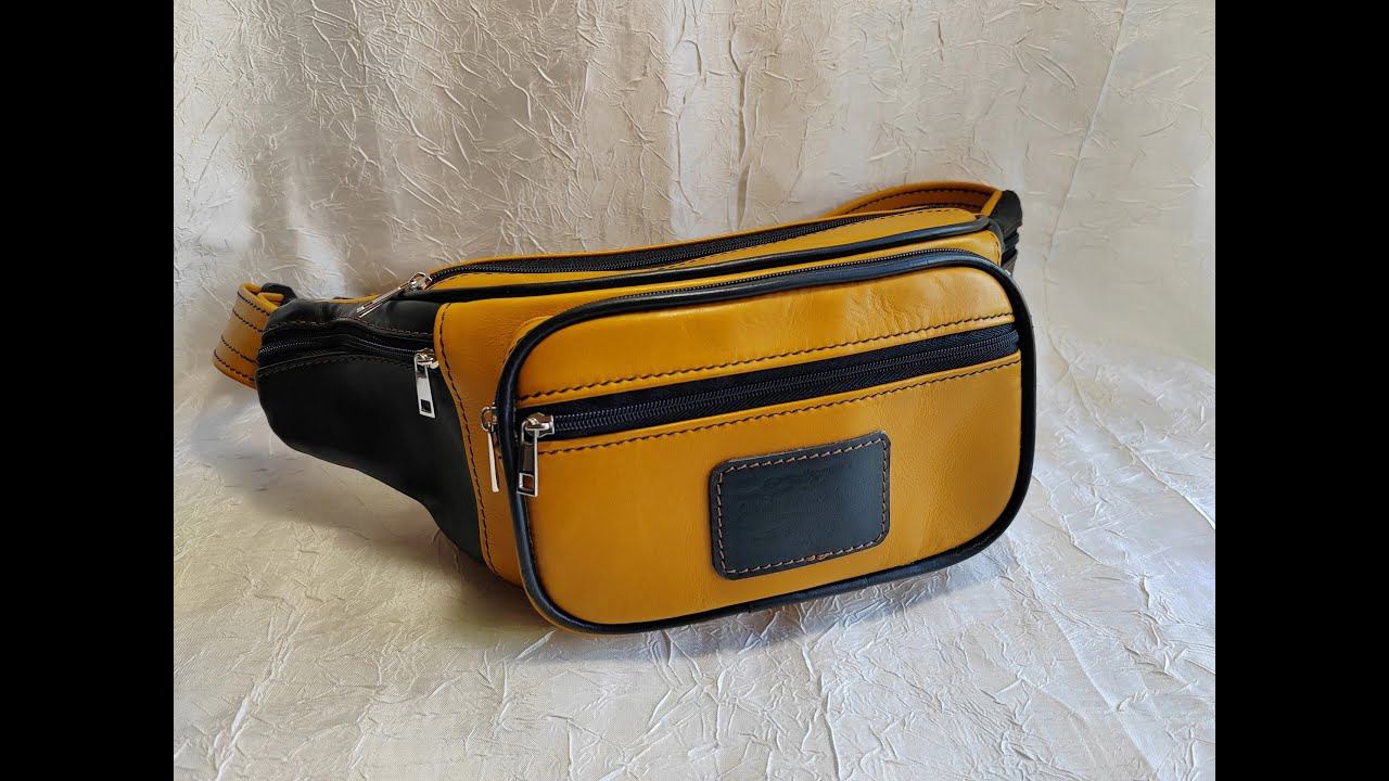 Сумка поясная, мужская. Изделия из кожи. СКСтиль. Видео обзор сумки.