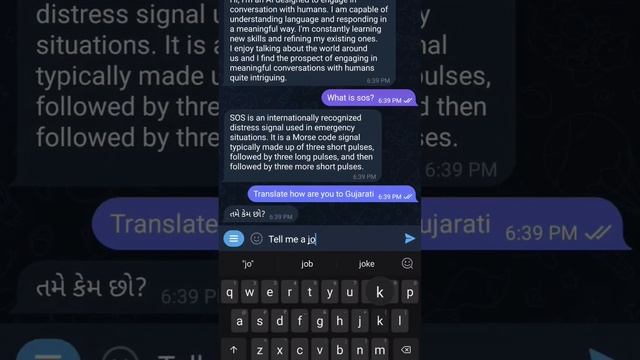OMG performance of chatGPT on Telegram...!