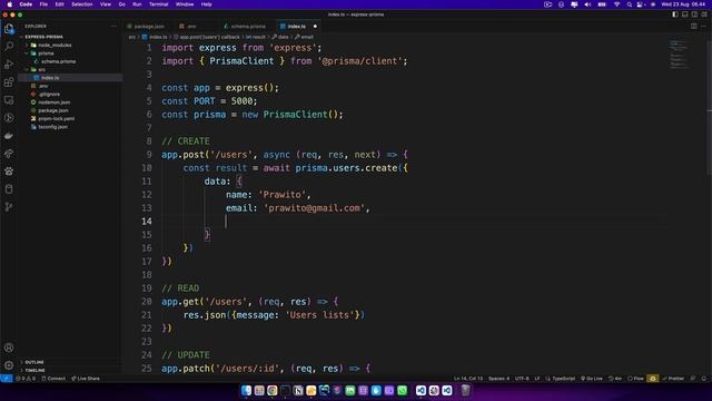 Membuat CRUD dalam REST API dengan menggunakan ORM Prisma dan ...