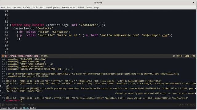 Creating beautiful HTML using CL-WHO and Bulma