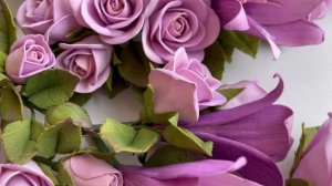Лилейник и розы из фоамирана/ Daylily and roses from foamiran
