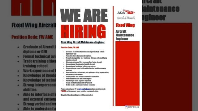 Job Vacancy | List of job in Dubai | Job opening | Aviation industry