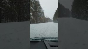 еду на работу , снега по колено.