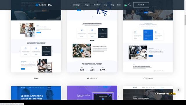 StartFlow Responsive Multipurpose WordPress Theme kickstarter startup Website Builder – смотреть ...