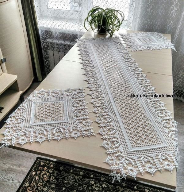 Узор крючком для салфетки
