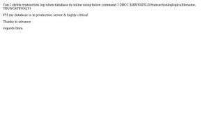 Databases: shrink transaction log