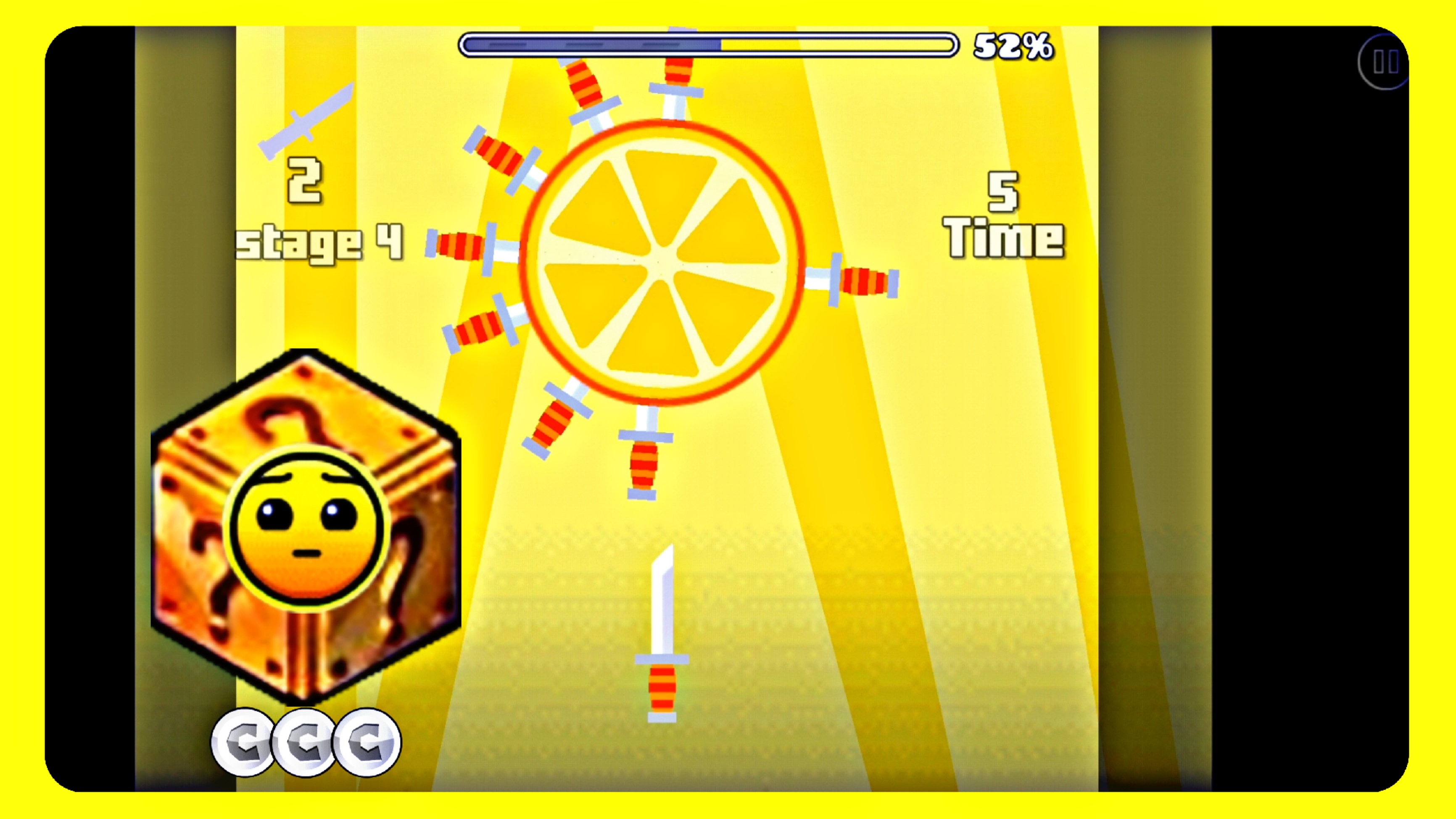 МИНИ ИГРА #6: Knife HiT by Vertuoz (Hard 4*) [3 coins] | Geometry Dash
