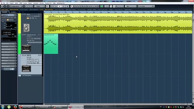CUBASE - 3 серия - окно проекта.