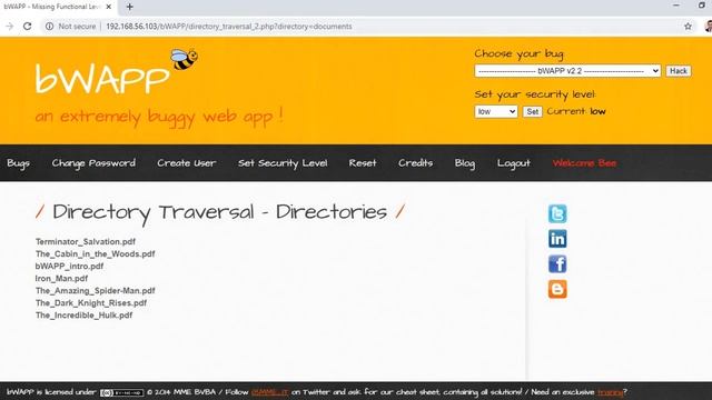 bWAPP - Broken Access Control - Directory Traversal or Path Traversal : Directories - BAC ...