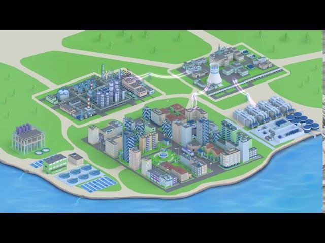 3D модель опреснительного комплекса, анимация и инфографика.