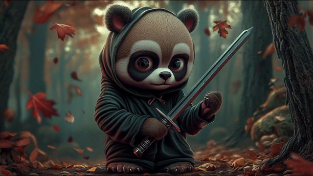 Warrior Panda in the Enchanted Forest