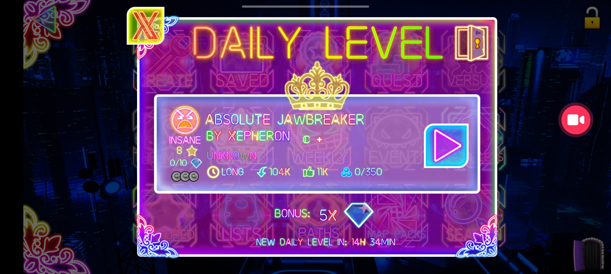 Прохожу уровень tres em um в geometry dash 2.2