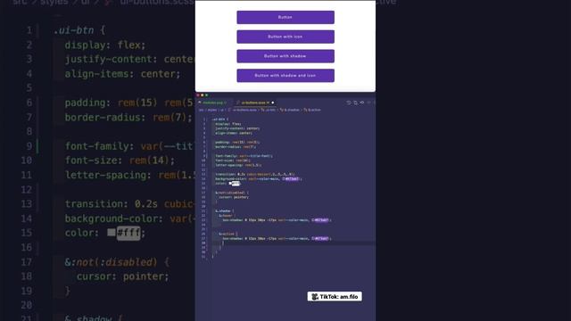 How to create button effects for website ✨#html #pug #scss #sass #css #website #dev