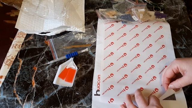 Алмазная вышивка с Алиэкспресс, икона. Распаковка, процесс выкладки, готовая работа.