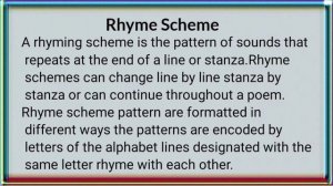 RHYME SCHEME & RHYMING WORDS