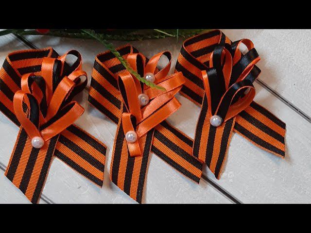 МК. Ажурная брошь на 9 мая.