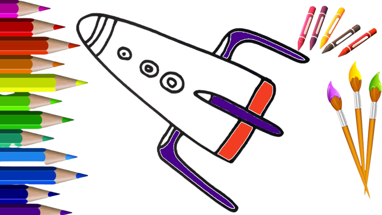 Как нарисовать Космический корабль. Обучающее видео для Детей