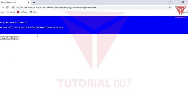 Jquery empty() method with example | Part - 37 - смотреть видео онлайн от «JS Дневник» в хорошем ...