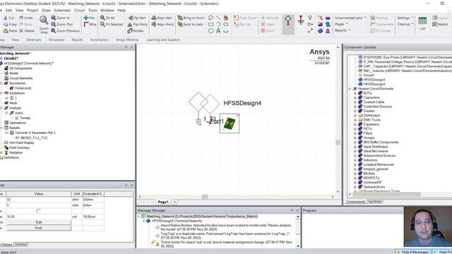 How to use Smith Chart to create a Matching Impedance Netowrk with Ansys HFSS Student Version