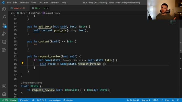 33. State Design Pattern in Rust