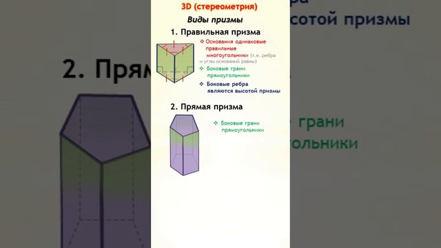 Виды призмы #математика #егэ
Добавьте описание
