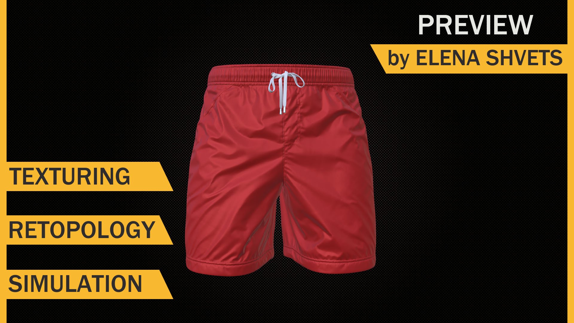 3D модель Шорты (3D Short model Project). Marvelous Designer Project.