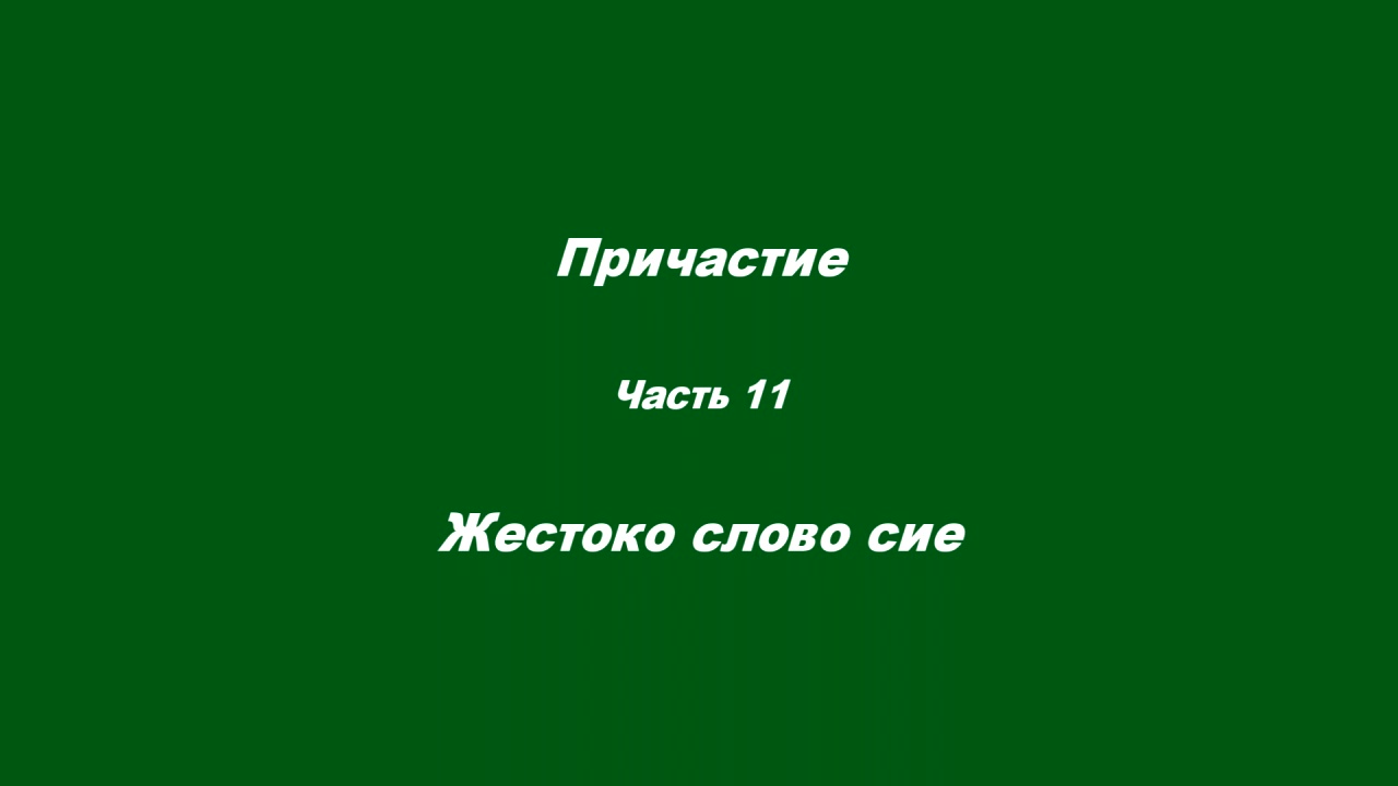 Причастие. Часть 11. Жестоко слово сие