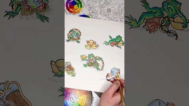 эскиз тату лягушки фен-шуй