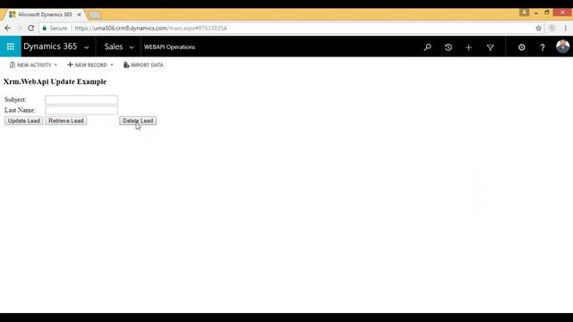 Deleting a record in JS using the Xrm | WebApi in Dynamics 365 V9 | x ...