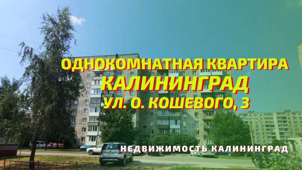 Однокомнатная квартира ул О. Кошевого 3 | Недвижимость Калининград