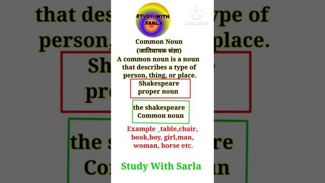 Common Noun @studywithsarla8584