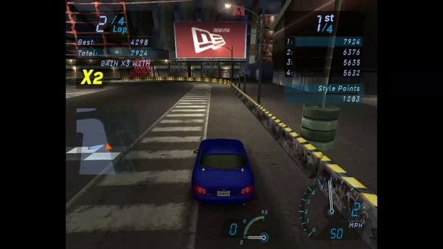 NFS Underground - Гонка 2 - Drift - Drift Track 1 (без комментариев)