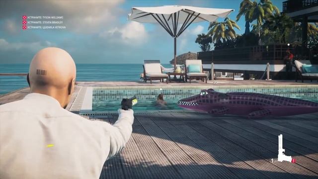 HITMAN 2 Испытания Как в комедии, На корм рыбам.