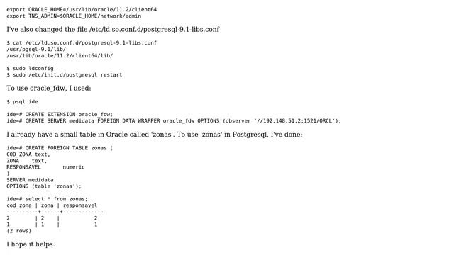OCIEnvCreate failed to create environment handle after installing oraclefdw (3 Solutions ...