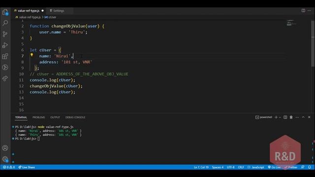 Javascript | Reference by value and Reference by type in Tamil ...